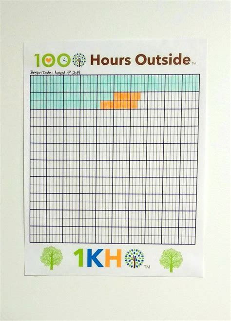 1000 Hours Outside Printable