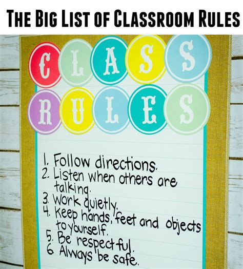 The Big List Of Classroom Rules Teacher Created Tips