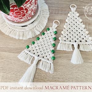 Macrame Christmas Tree PDF Pattern Tutorial Instant Download Free Macrame Knot Guide Boho