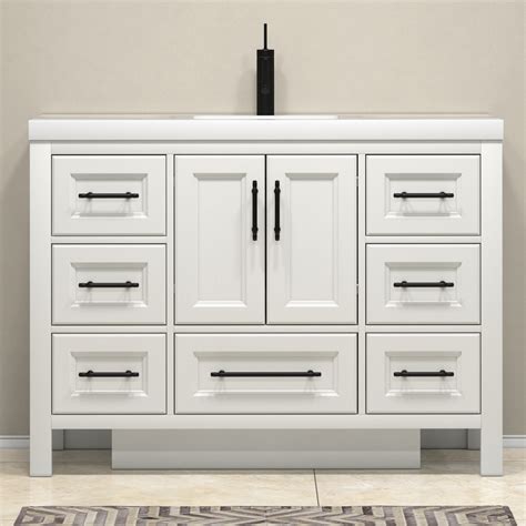 Viv 48 Solid Wood Freestanding Bathroom Vanity In Oak With Reinforced