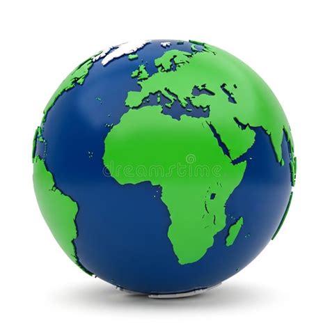 Detailed 3d Rendering Of Planet Earth With Continents In Green And