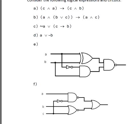 Solved Consider The Following Logical Expressions And