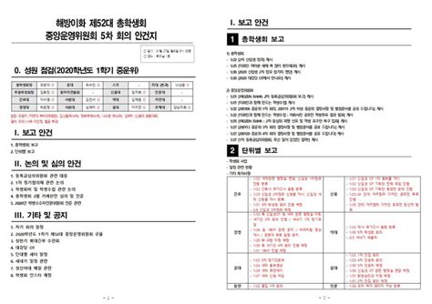 이화여자대학교 총학생회 200127 중운위 5차 회의 결정사항 및 별첨문서를 공유드립니다