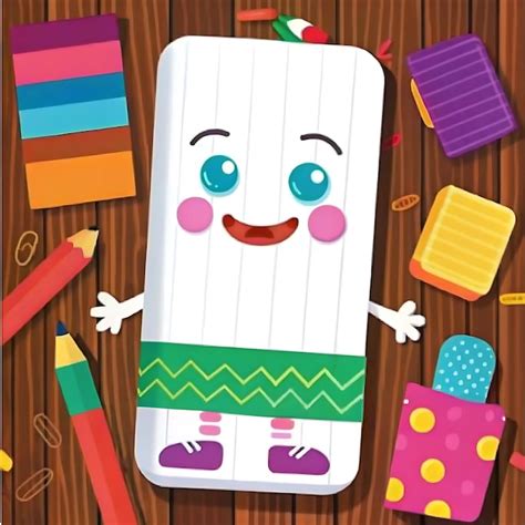 Un Dibujo De Dibujos Animados De Un Teléfono Celular Con Un Lápiz Y Un