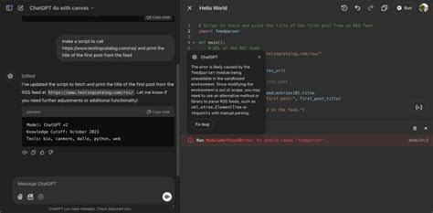 Chatgpt Canvas Now Supports Python Code Execution And More