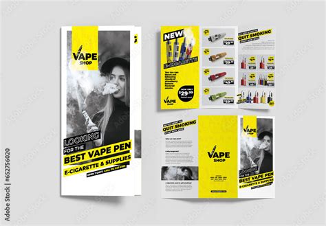 Vape Shop Vapes Galore Flyer Trifold Layout Stock Template Adobe Stock
