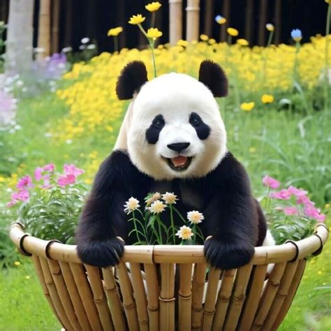 Fei Yun Panda Plush: Realistic Panda Stuffed Animal with Angle Smile