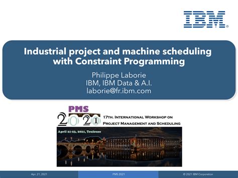 Pdf Industrial Project And Machine Scheduling With Constraint Programming