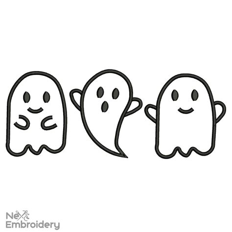 Three Ghosts Embroidery Design Nextembroidery