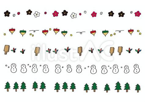 冬のラインイラスト1 カラーverイラスト No 1286337｜無料イラスト・フリー素材なら「イラストac」