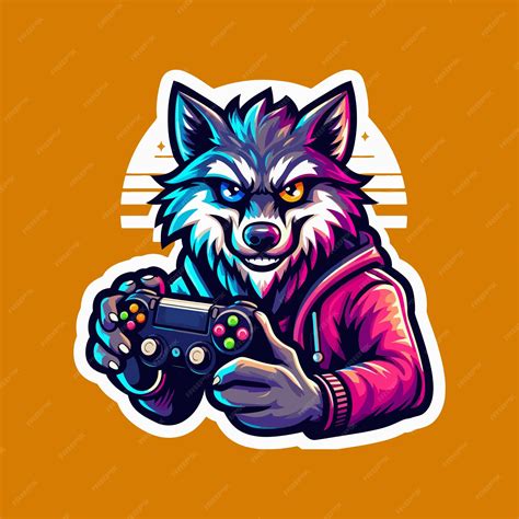 A Mischievouslooking Wolve Clutching A Game Controller Rendered In A
