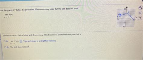 Solved Use The Graph Of F To Find The Given Limit When