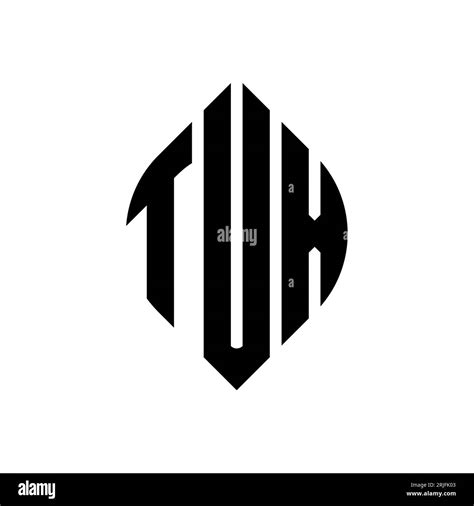 TUX Circle Letter Logo Design With Circle And Ellipse Shape TUX Ellipse Letters With