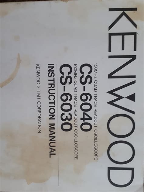 Kenwood Instruction Manual For Cs 6040 And Cs 6030 Quad Trace Reverb