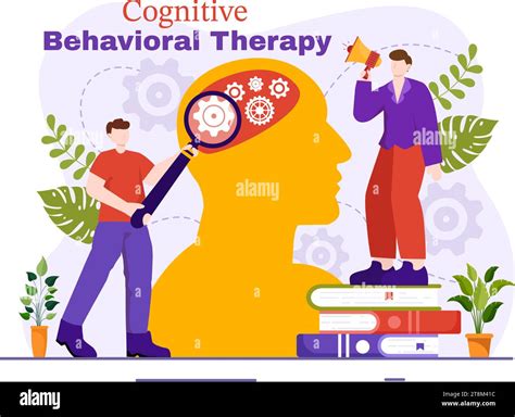 Cbt Or Cognitive Behavioural Therapy Vector Illustration With Person