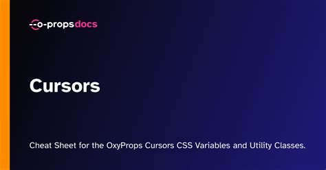 Cursors Oxyprops Documentation