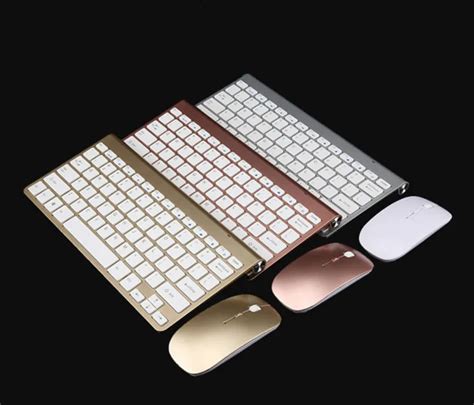 Hot Slim Mini Keyboard Set G Wireless Mouse Tyrant Gold Rose Gold For Desktop Laptop Freing