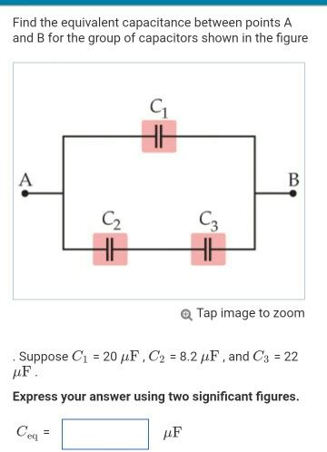 Solved Find The Equivalent Capacitance Between Points A And Chegg