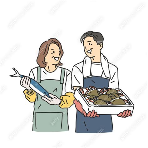 일러스트 상인 소매업자 노동자 직업 시장 상점 슈퍼마켓 가게 캐릭터 스타트업 소기업 이미지 Jv12384876 게티이미지뱅크