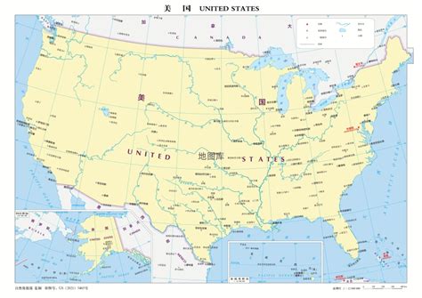 美国地图中文版 美国地图全图高清版大图 地图库