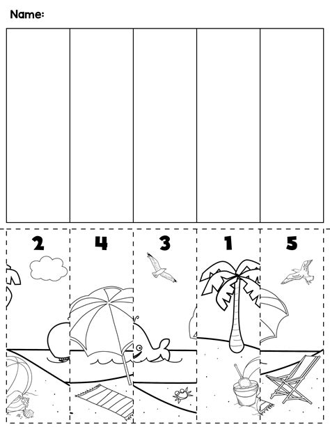 1 Summer Beach Scene Cut And Order For Numbers 1 5 Package Includes