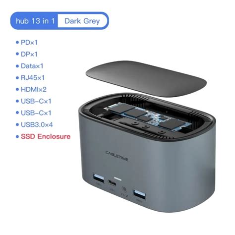 Cabletime Usb Docking Hub In Usb C To K Hdmi Dp Rj Mbps Pd W Usb For Macos
