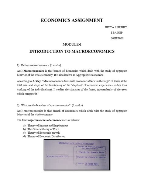 Economics Assignment Module 1 Pdf Macroeconomics Gross Domestic