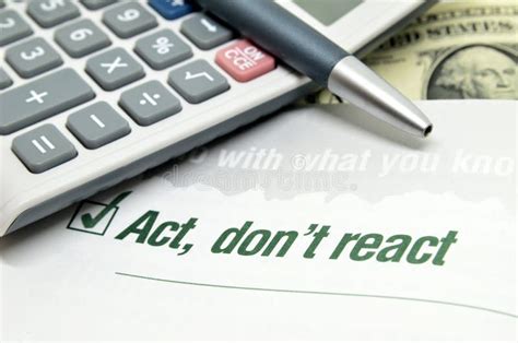 Act Do Not React Stock Image Image Of Confused Courage 105164727