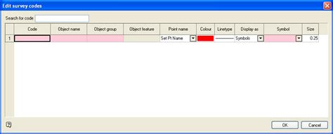 Vulcan Survey Surveying Edit Codes