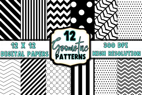 Black And White Geometric Patterns Jpeg Graphic By Me 2 You Digitals