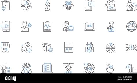 Investment Planning Line Icons Collection Diversification Risk Portfolio Returns Assets