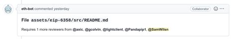 Eip Review Bot Thinks Adding A Markdown File In Assets Changes EIP Status Issue 140