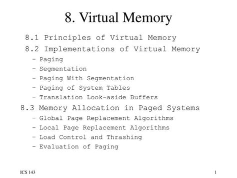 PPT 8 Virtual Memory PowerPoint Presentation Free Download ID 5119781