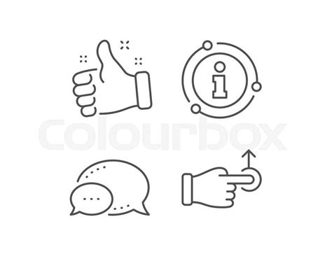 Drag Drop Gesture Line Icon Chat Bubble Info Sign Elements Colourbox