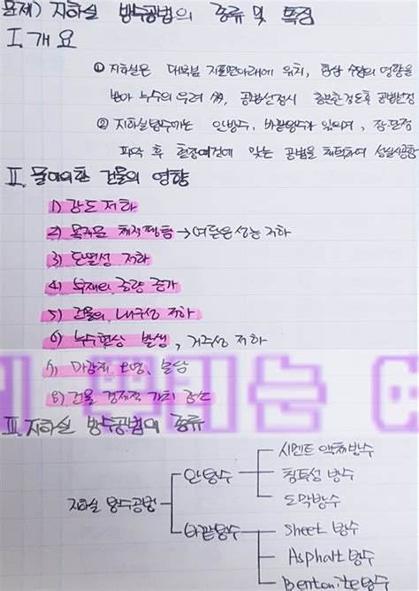 지하실방수공법 건축시공기술사 논술 18번째 네이버 블로그