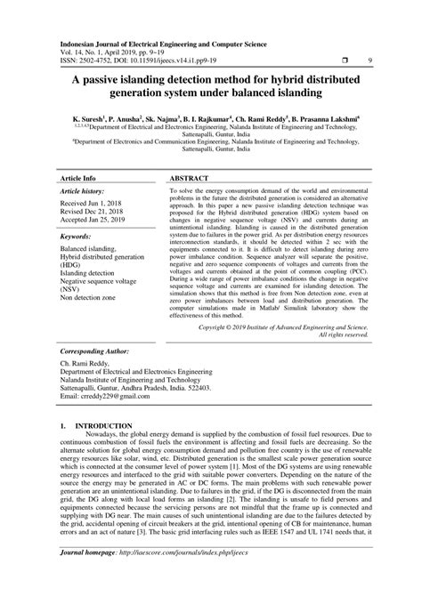 Pdf A Passive Islanding Detection Method For Hybrid Distributed Generation System Under