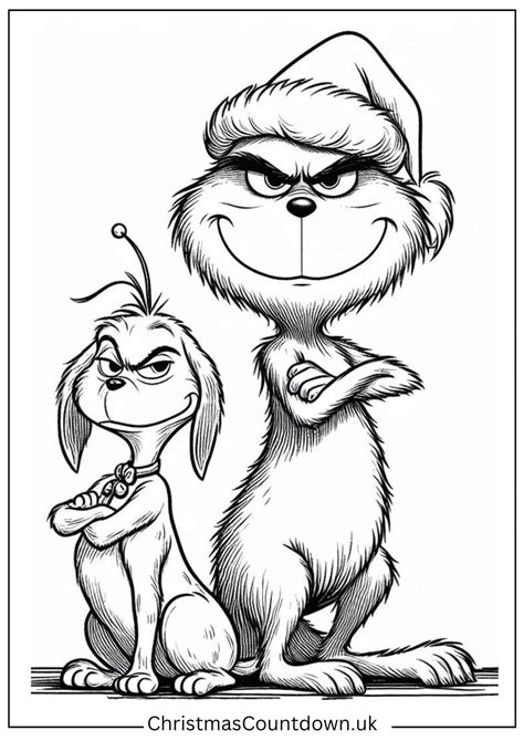 Grinch And Max Colouring Pages
