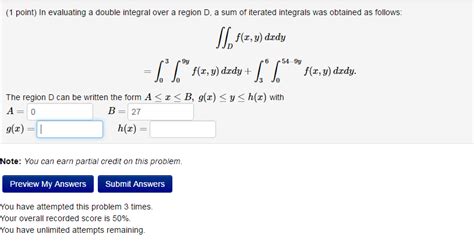 solved in evaluating a double integral over a region d a