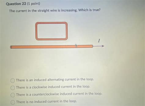 Solved The Current In The Straight Wire Is Increasing Which Chegg