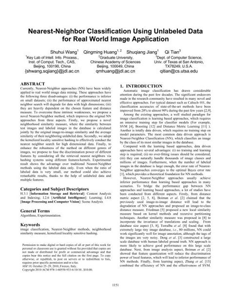 nearest neighbor classification using unlabeled data for real