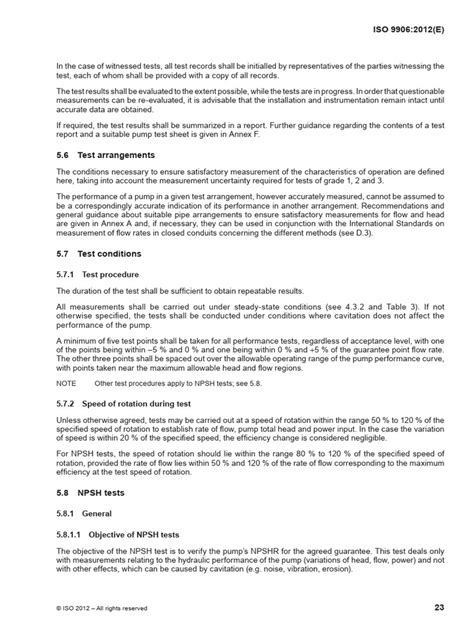Pages From Iso 9906 2012 Npsh Test Download Free Pdf Valve Pump