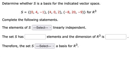 Solved Determine Whether S Is A Basis For The Indicated Chegg Com
