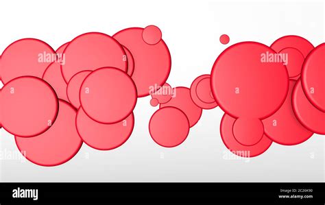 Red Circles On A White Background Illustration 3d Rendering Stock