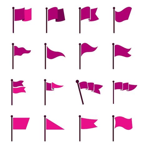 Premium Vector Red Flag Icon Set Free Vector
