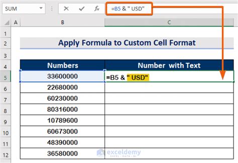 How To Custom Cell Format Number With Text In Excel 4 Ways