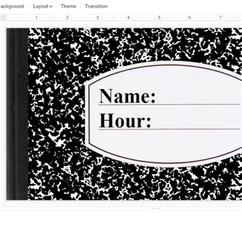 Composition Notebook Google Slide Template Classful