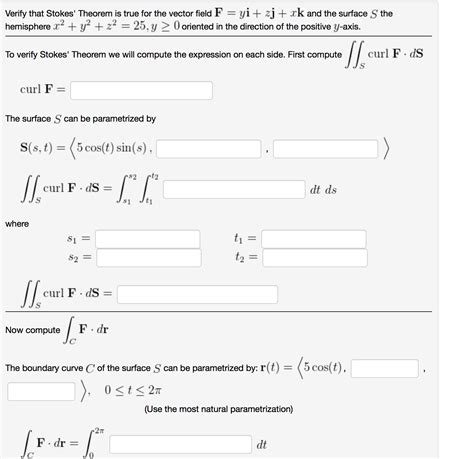 solved verify that stokes theorem is true for the vector