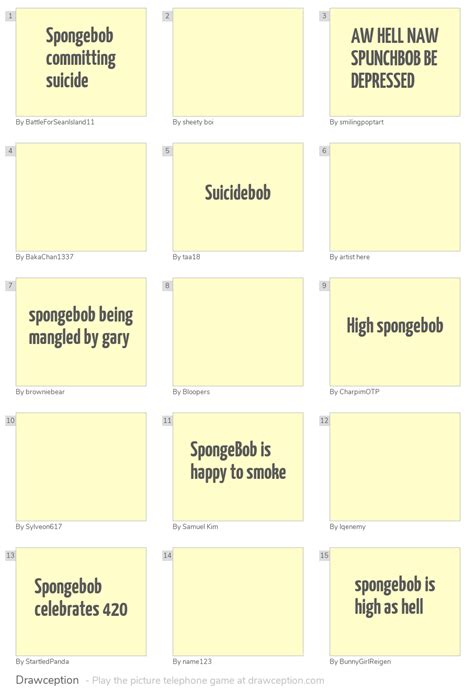 Spongebob Committing Suicide Drawception