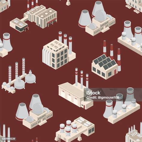 공장 건설 또는 건물 개념 원활한 패턴 배경 3d 등분 측정 보기 벡터 0명에 대한 스톡 벡터 아트 및 기타 이미지 0명 3차원 형태 개념 Istock