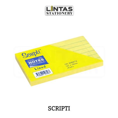 Scripti Lined Sticky Notes 5″x3″ 100s Lintas Stationery